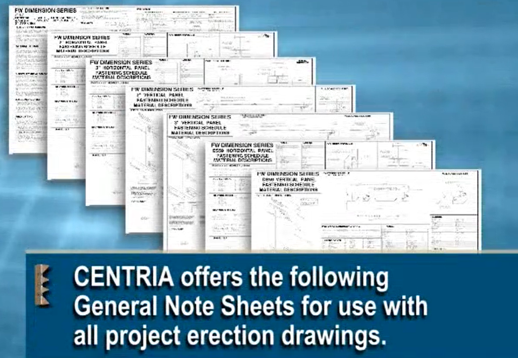 DIMENSION SERIES - GENERAL NOTES SHEET - CENTRIA